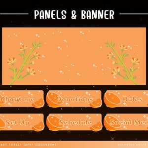 Orange Streaming Overlay- Stream Bundle - Twitch - Overlay - Cute - Etsy