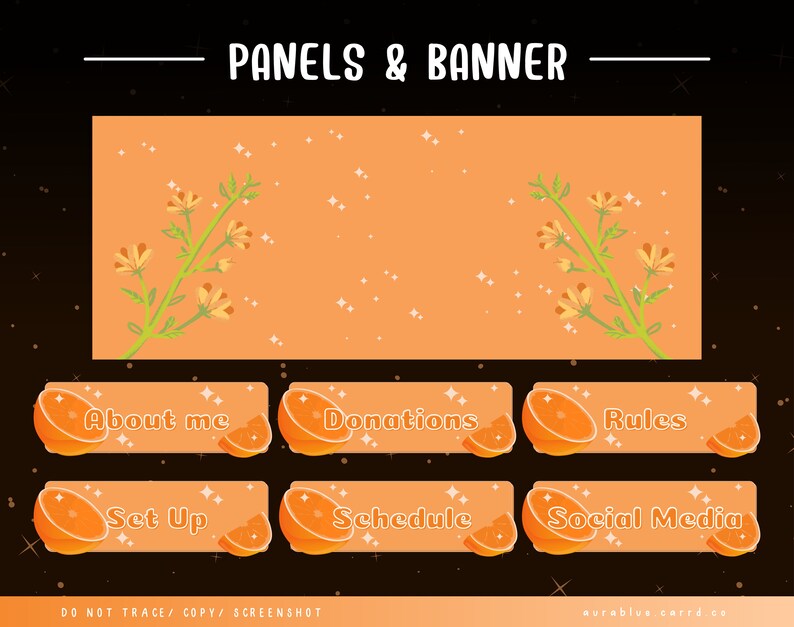 Orange Streaming Overlay- Stream Bundle - Twitch - Overlay - Cute - Etsy