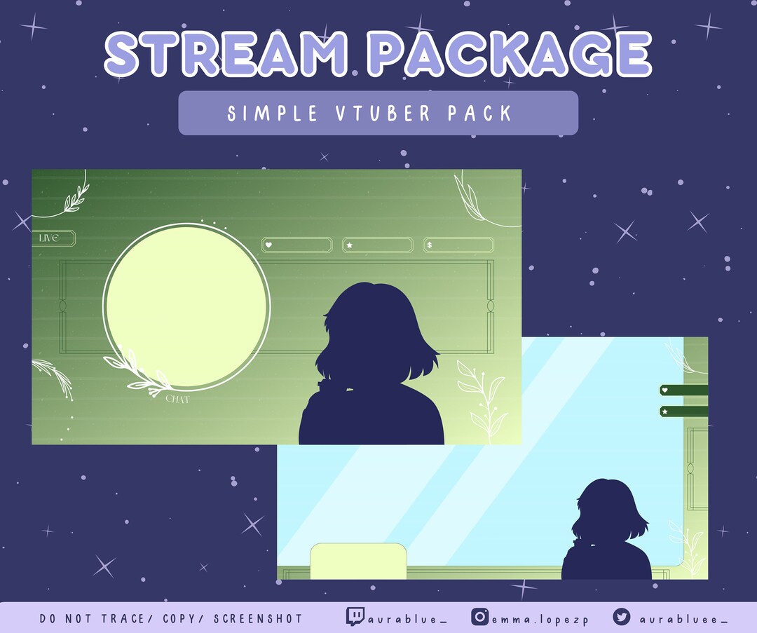 V-tuber Simple Streaming Overlay Stream Bundle Twitch - Etsy