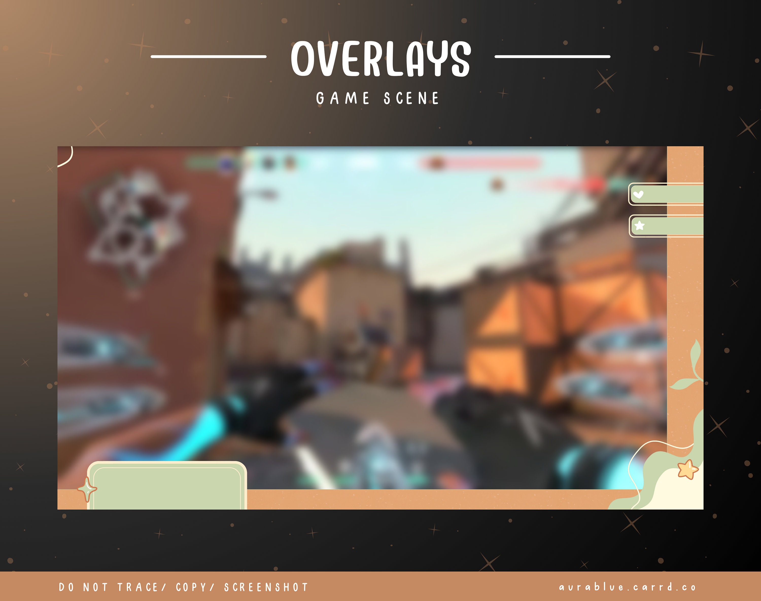 Simple V-tuber Streaming Overlay Stream Bundle Twitch Overlay Cute ...