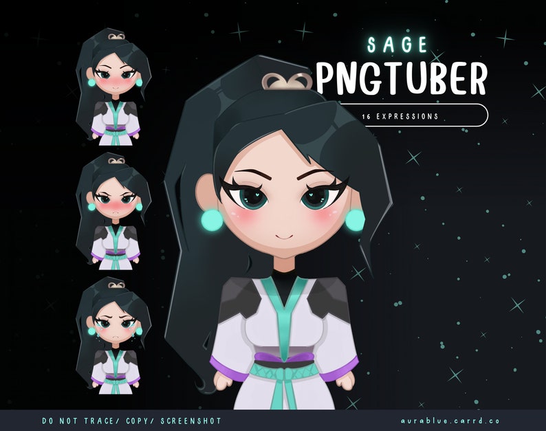 Sage Pngtuber Model / Valorant Chibi Agent 16 Expressions - 4 Emotions ...