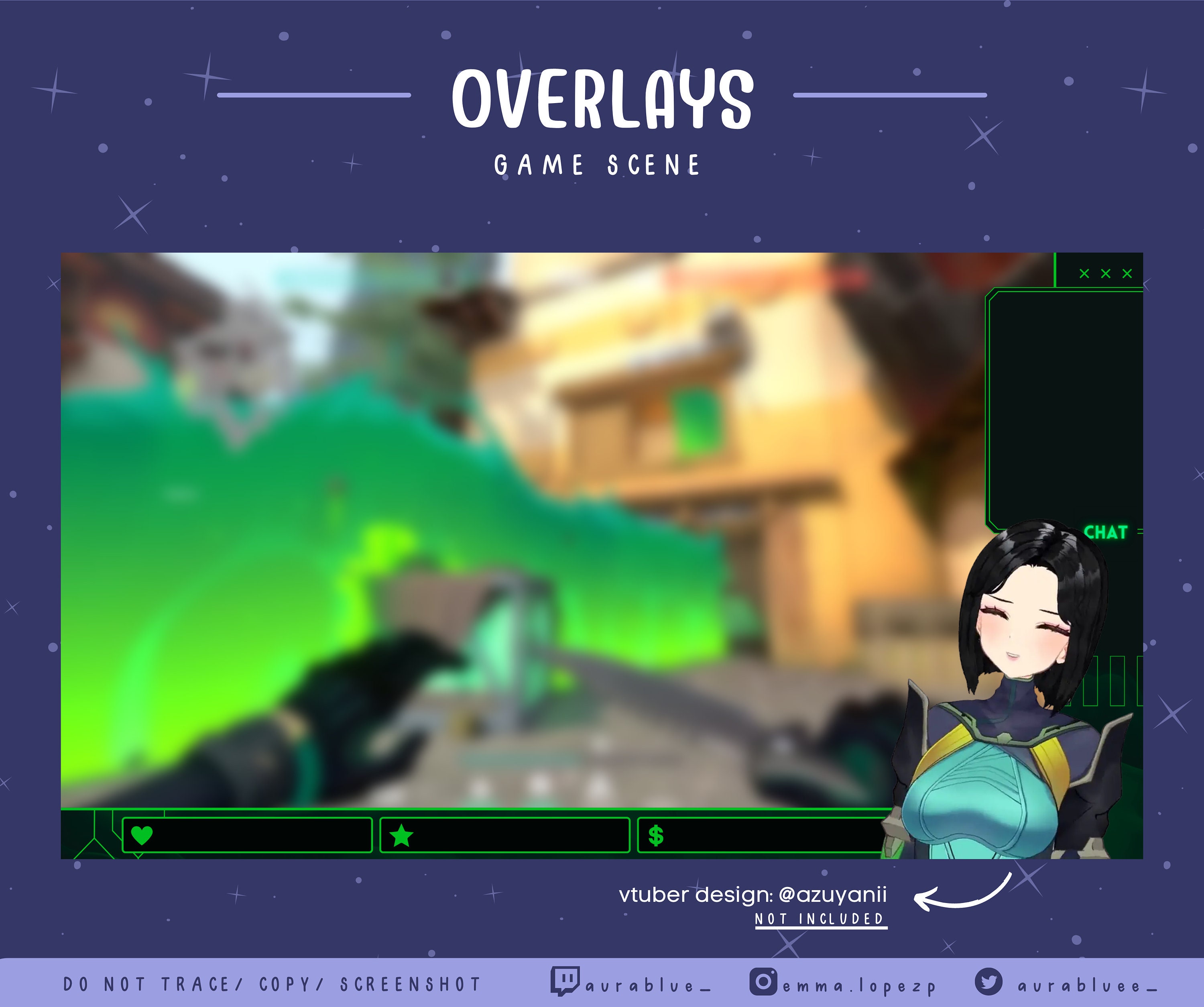Custom Twitch Bundle/ Simple VTUBER Overlay Commissions/ READ ...