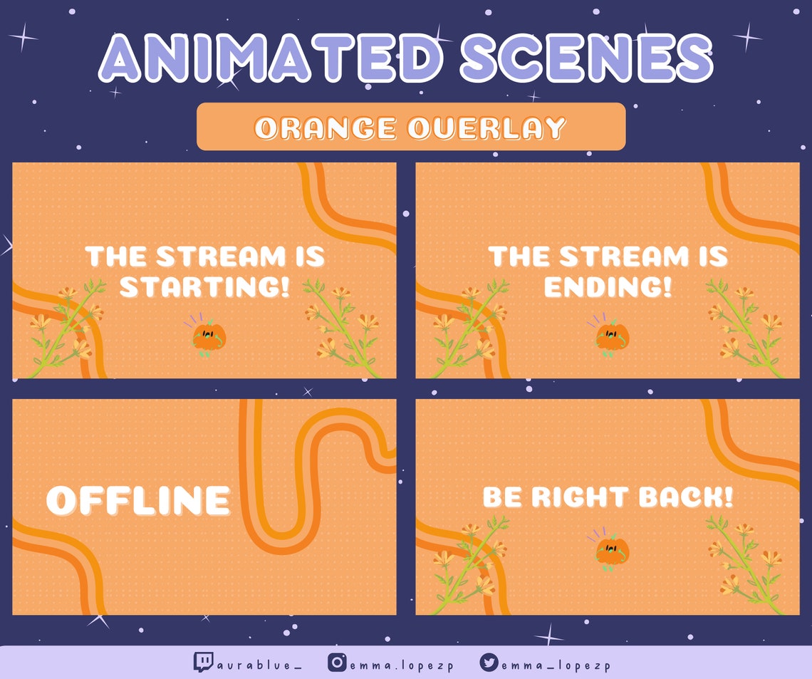Orange Streaming Overlay Stream Bundle Twitch Overlay - Etsy