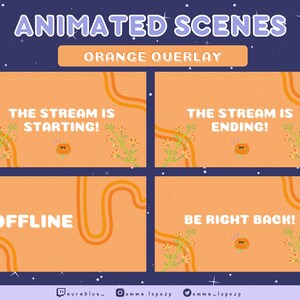 Orange Streaming Overlay Stream Bundle Twitch Overlay - Etsy