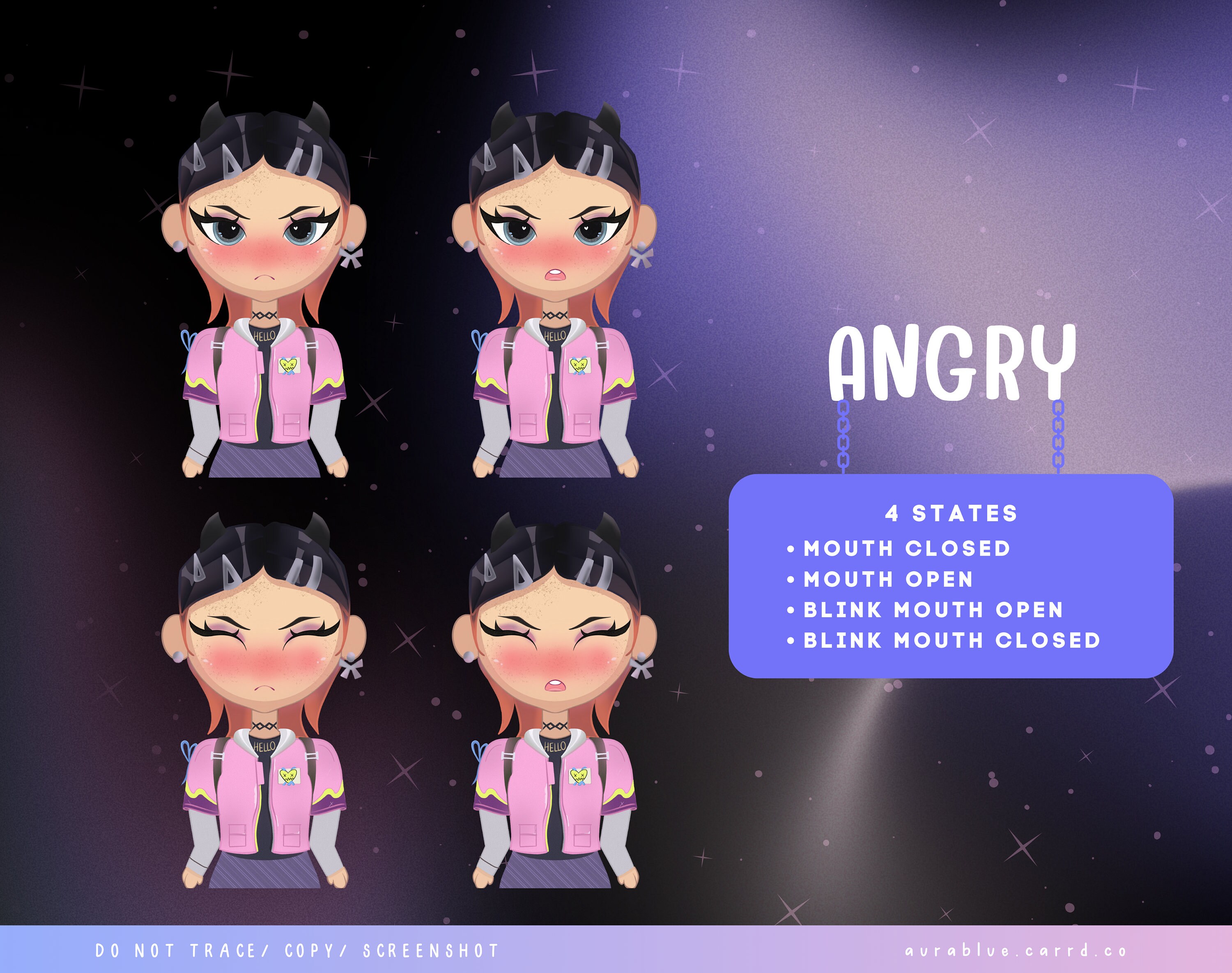 Clove Pngtuber Model / Valorant Chibi Agent 16 Expressions - 4 Emotions ...