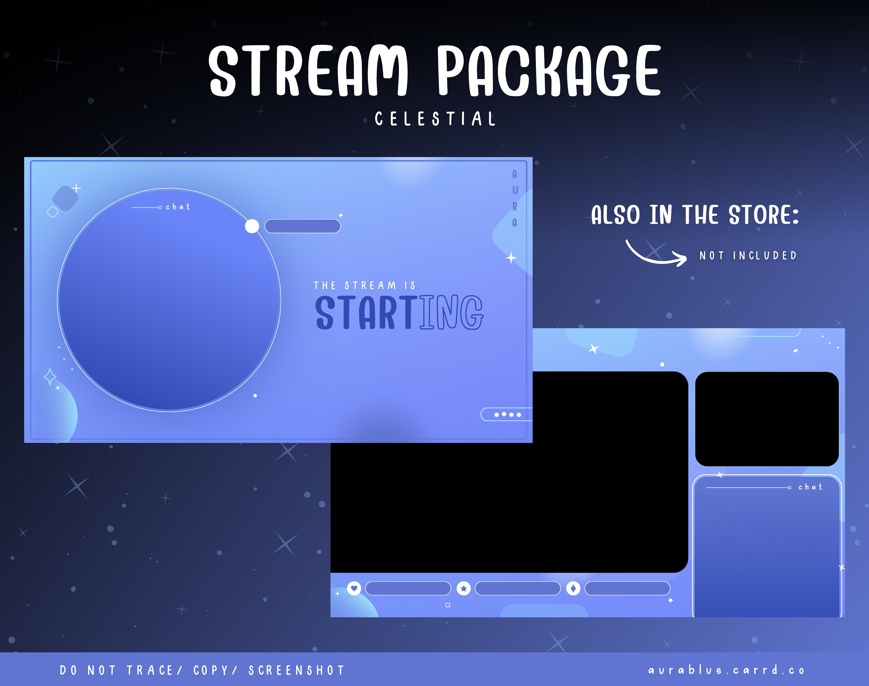 Simple V-tuber Streaming Overlay Celestial Stream Bundle Twitch Overlay ...