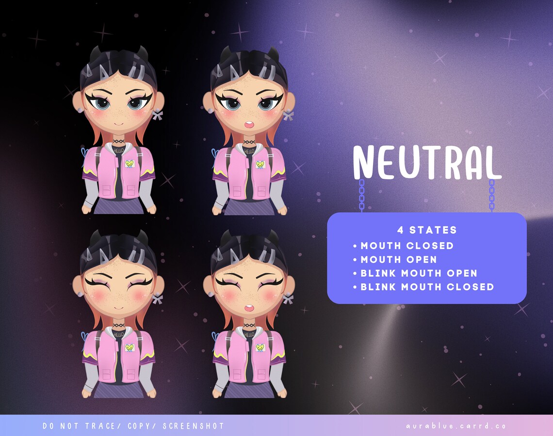 Clove Pngtuber Model / Valorant Chibi Agent 16 Expressions - 4 Emotions ...