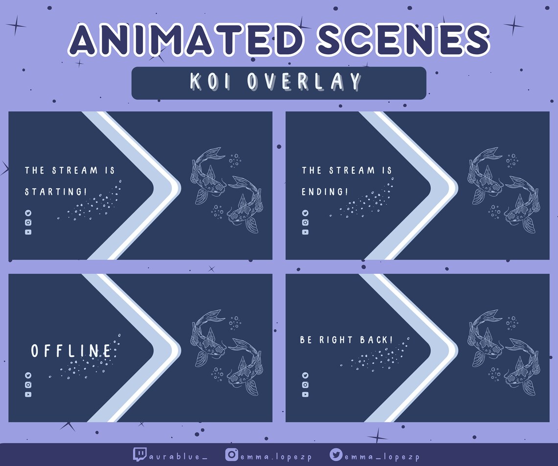 Koi Streaming Overlay Stream Bundle Twitch Overlay - Etsy