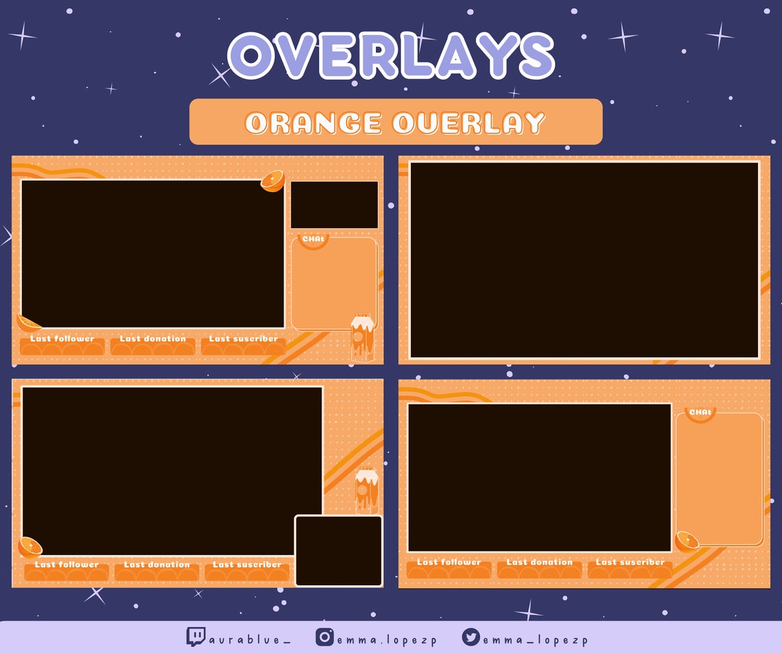 Orange Streaming Overlay Stream Bundle Twitch Overlay - Etsy