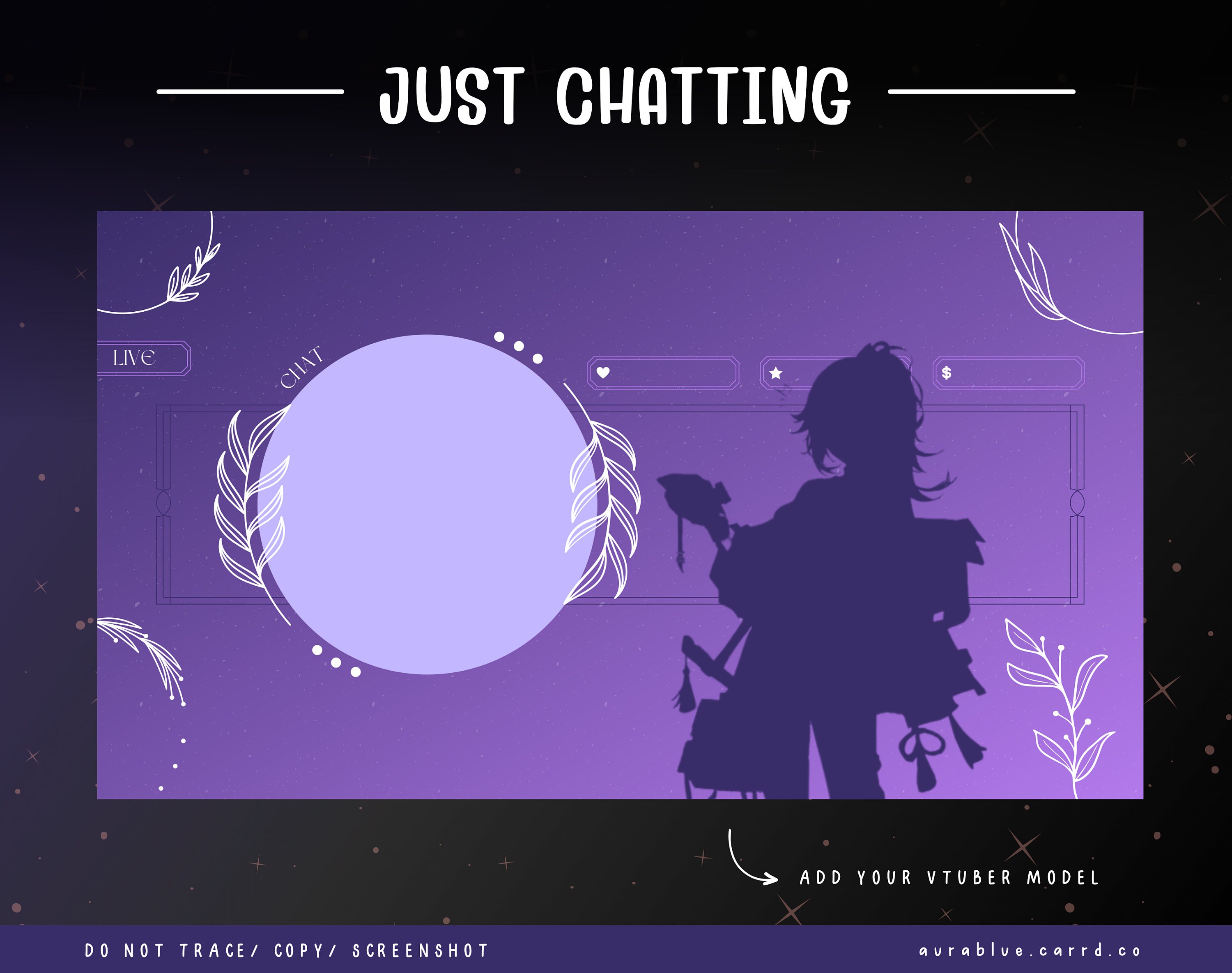 V-tuber Simple Streaming Overlay Stream Bundle Twitch Overlay Cute ...