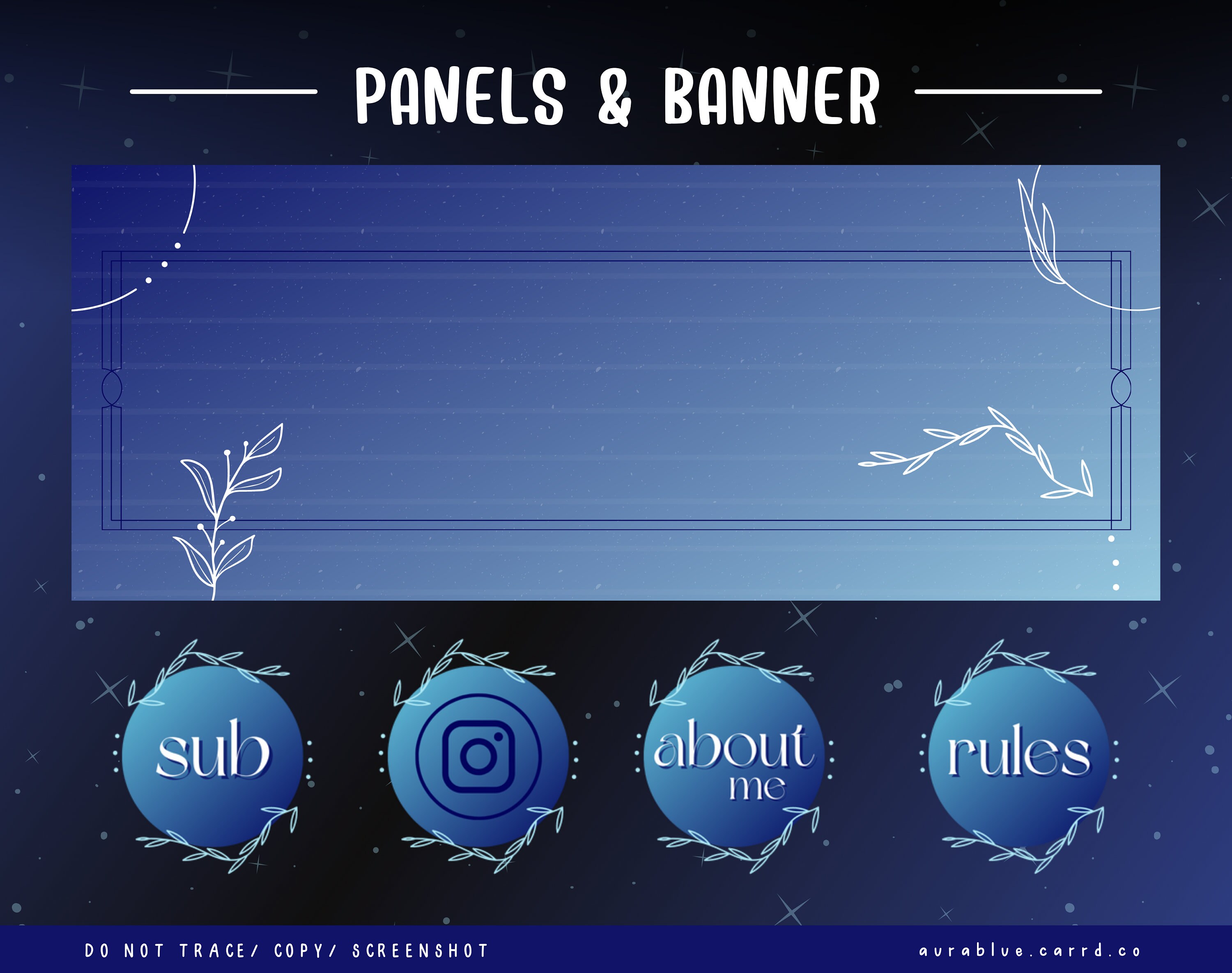 Flowers Streaming Overlay- Stream Bundle - Twitch - Overlay- Game-blue ...