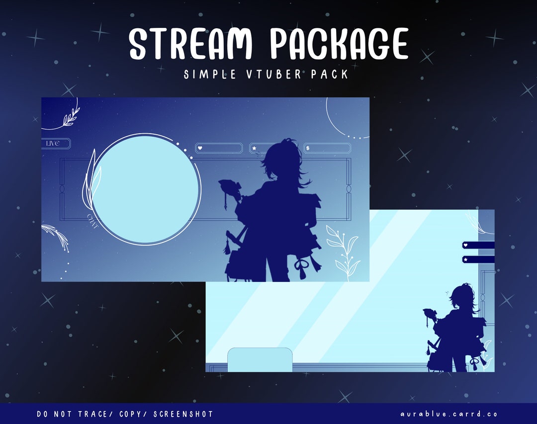 V-tuber Simple Streaming Overlay Stream Bundle Twitch Overlay Cute ...