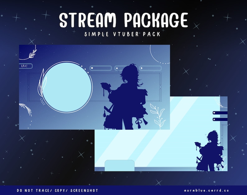 Simple V-tuber Streaming Overlay- Stream Bundle - Twitch - Overlay ...
