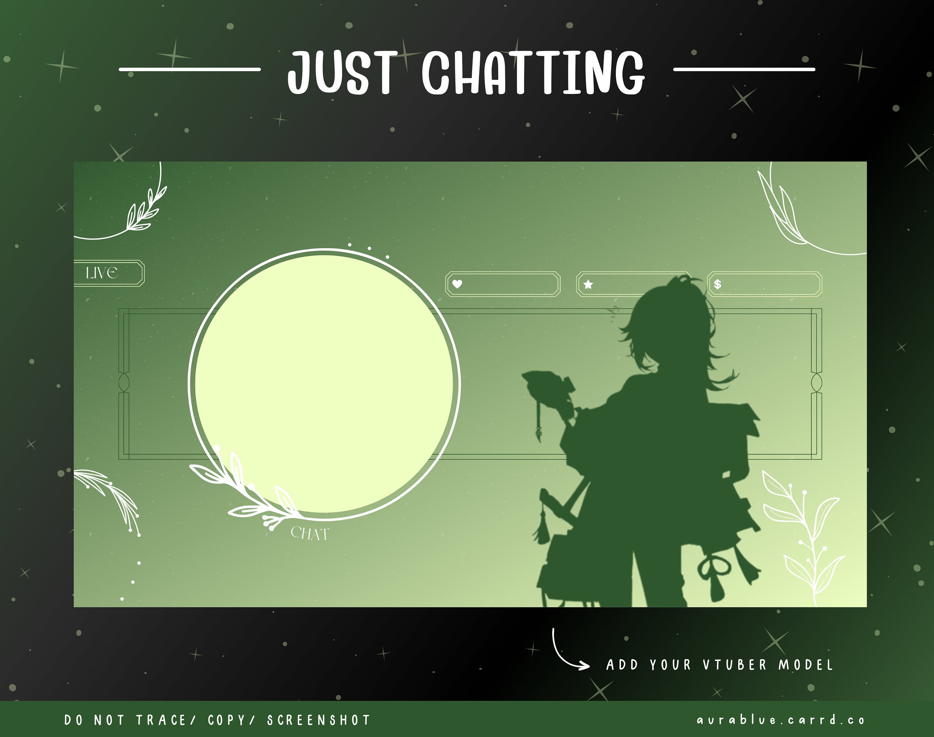 Simple V-tuber Streaming Overlay Stream Bundle Twitch Overlay Cute ...