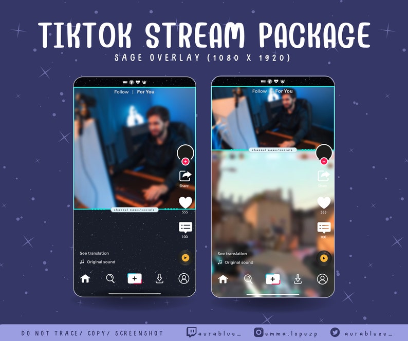 Sage Tiktok Streaming Overlays Stream Bundle Tiktoklive - Etsy