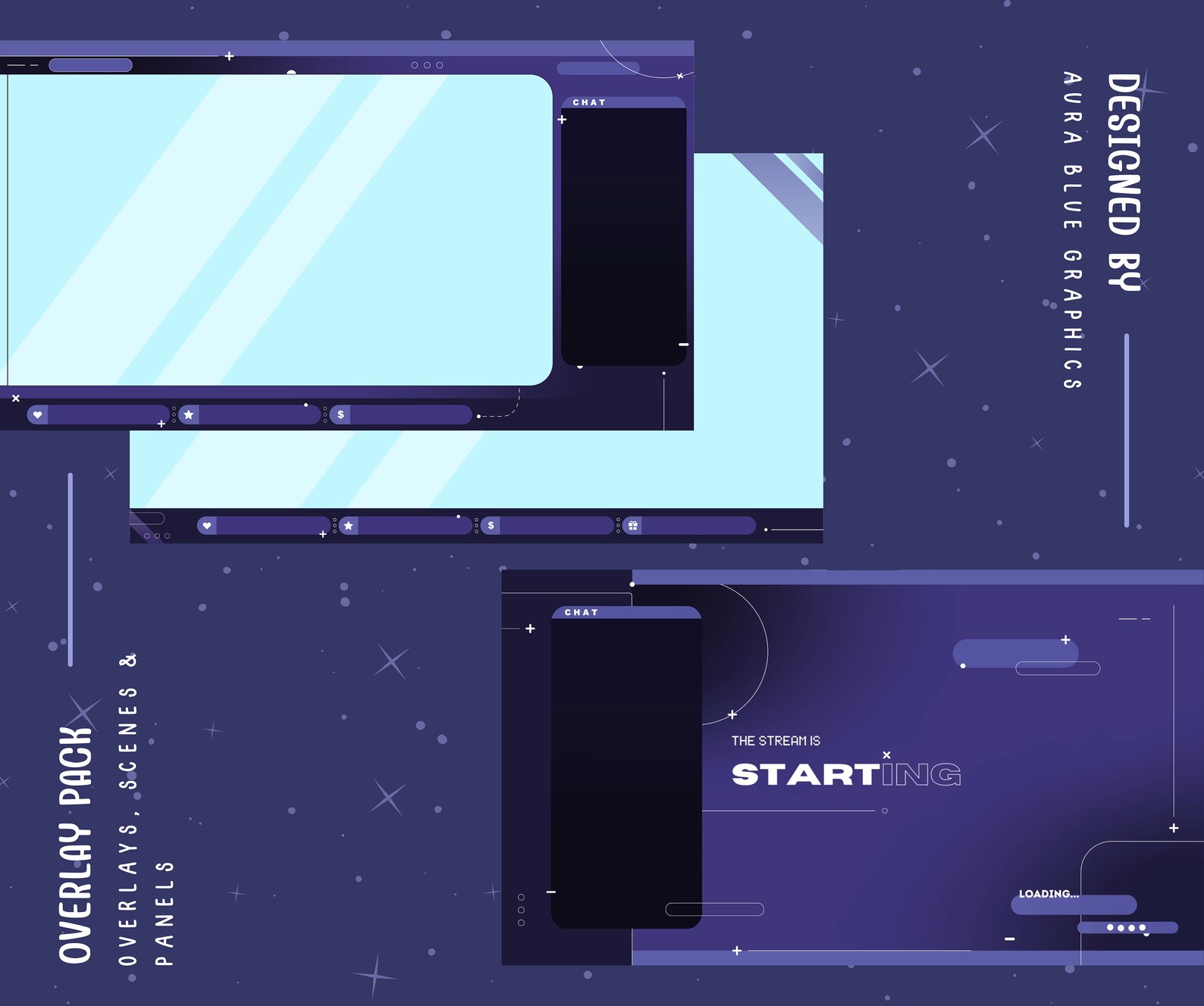 Purple Modern Streaming Overlay Stream Bundle Twitch - Etsy