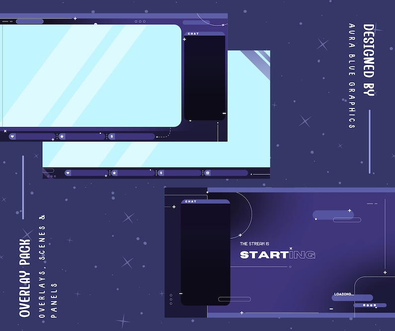 Purple Modern Streaming Overlay Stream Bundle Twitch - Etsy