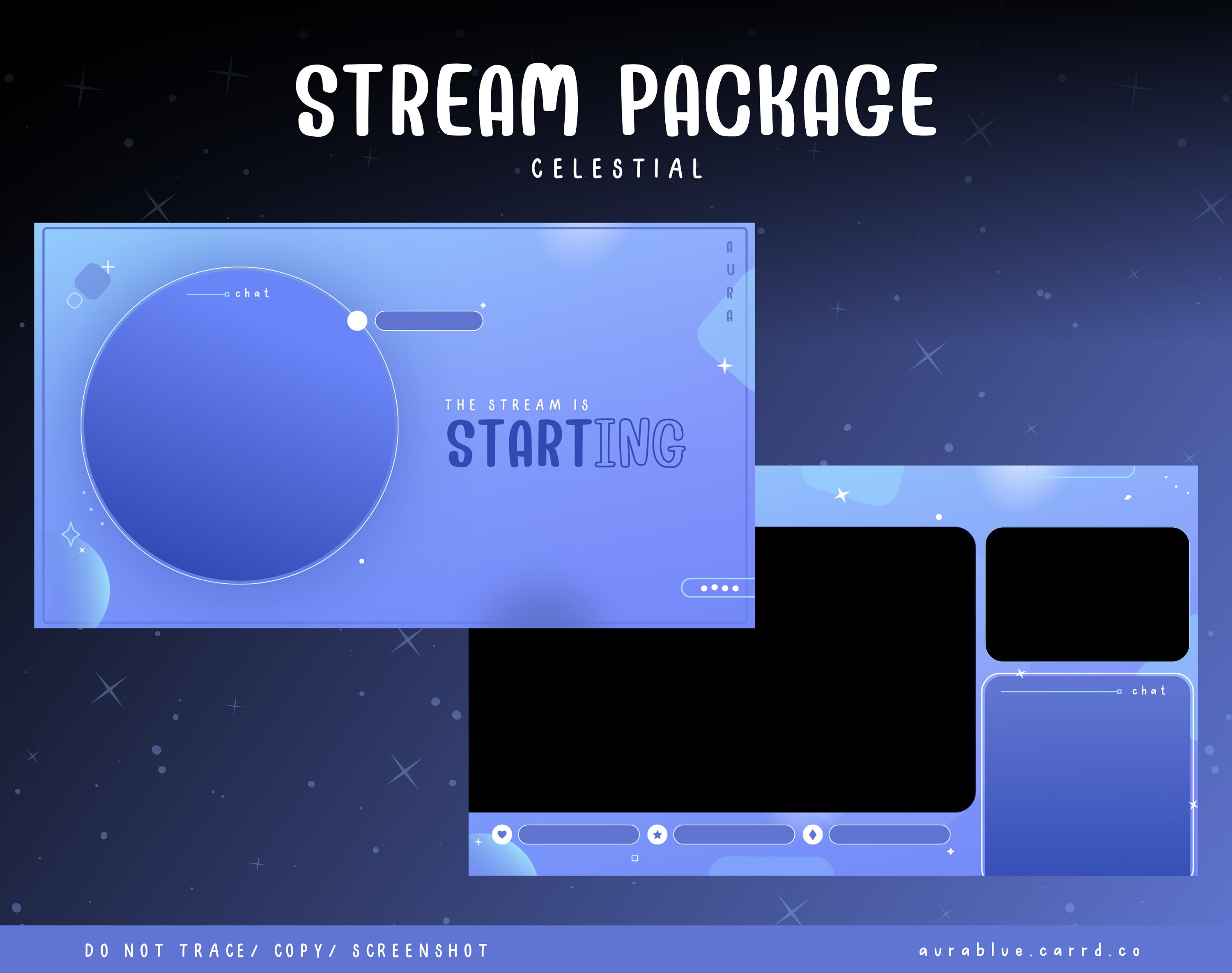 Celestial Streaming Overlay- Animated- Stream Bundle - Twitch - Stars ...