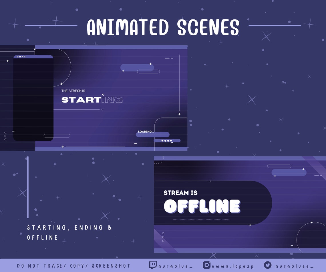Purple Modern Streaming Overlay Stream Bundle Twitch - Etsy