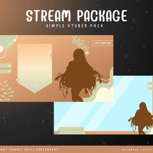 Simple V-tuber Streaming Overlay Stream Bundle Twitch Overlay Cute ...