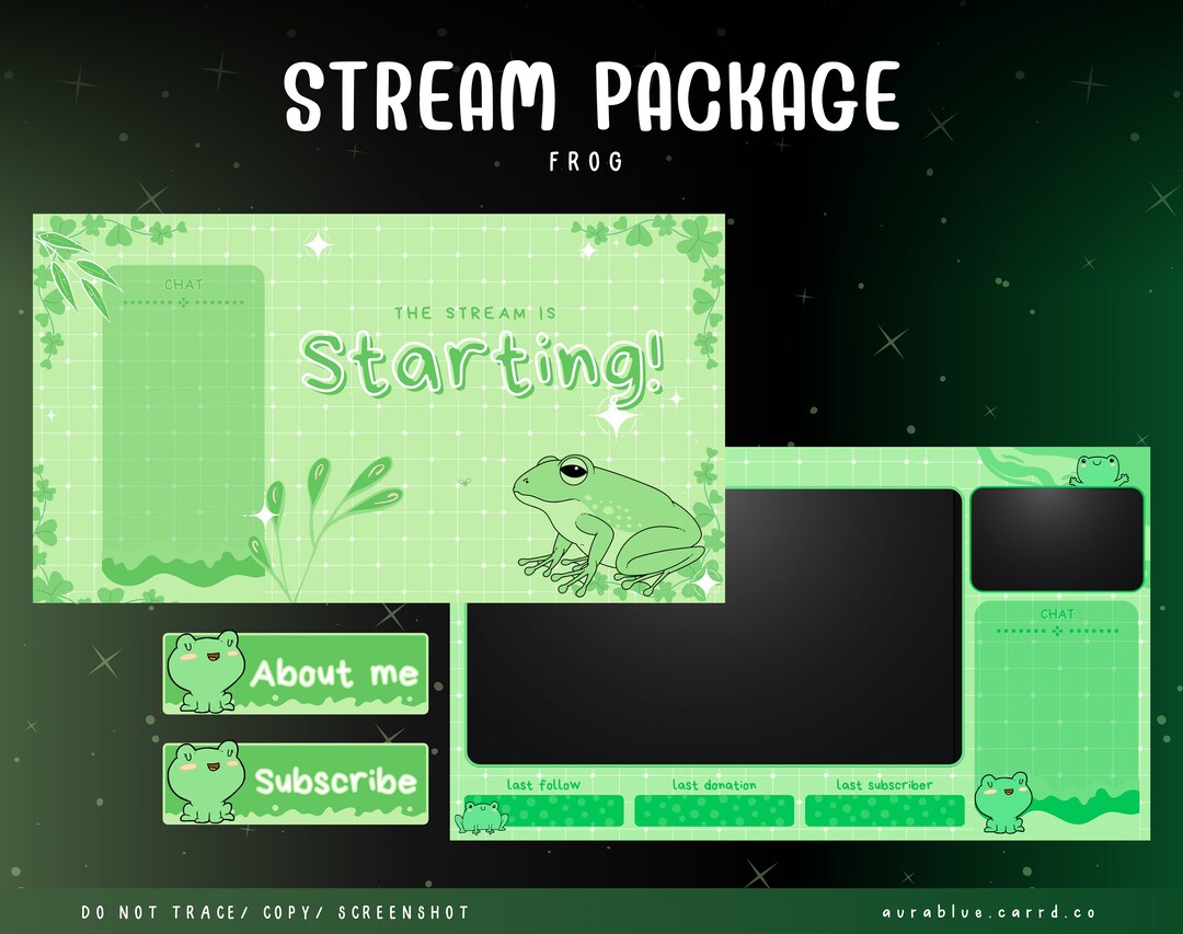 Frog Streaming Overlay - Stream Bundle - Twitch - Overlay - Green - Etsy