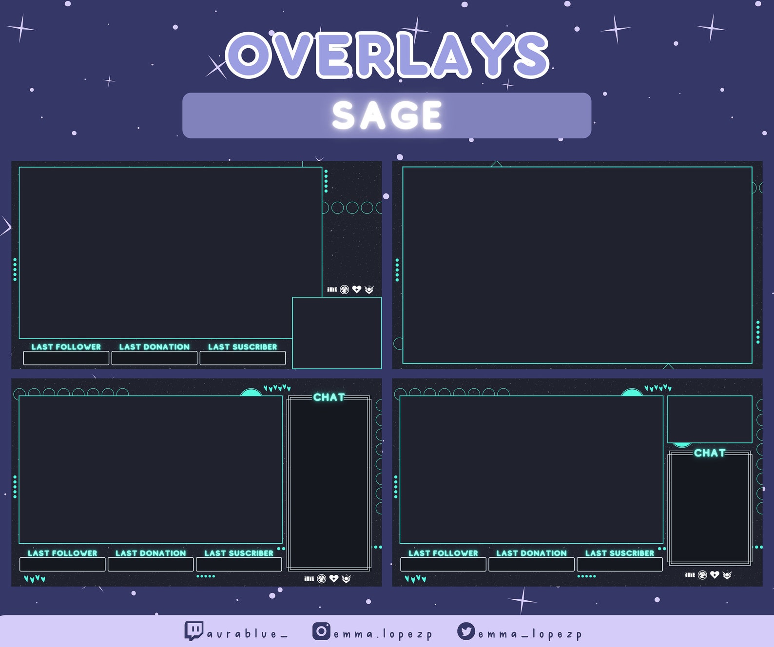 Sage Streaming Overlay Stream Bundle Twitch Overlay - Etsy