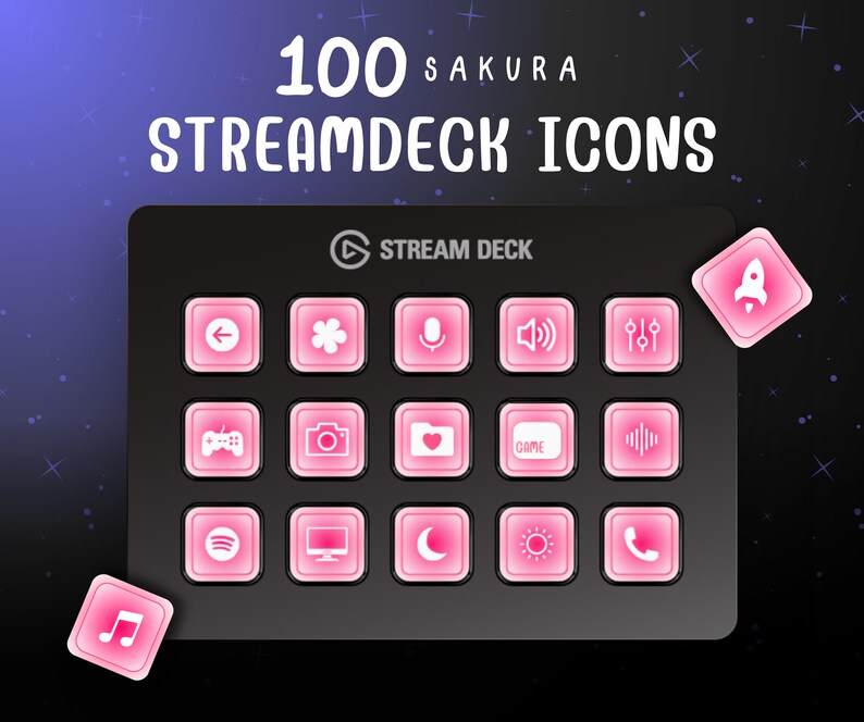 Sakura Stream Deck Icons Pink Stream Twitch Cute Static - Etsy