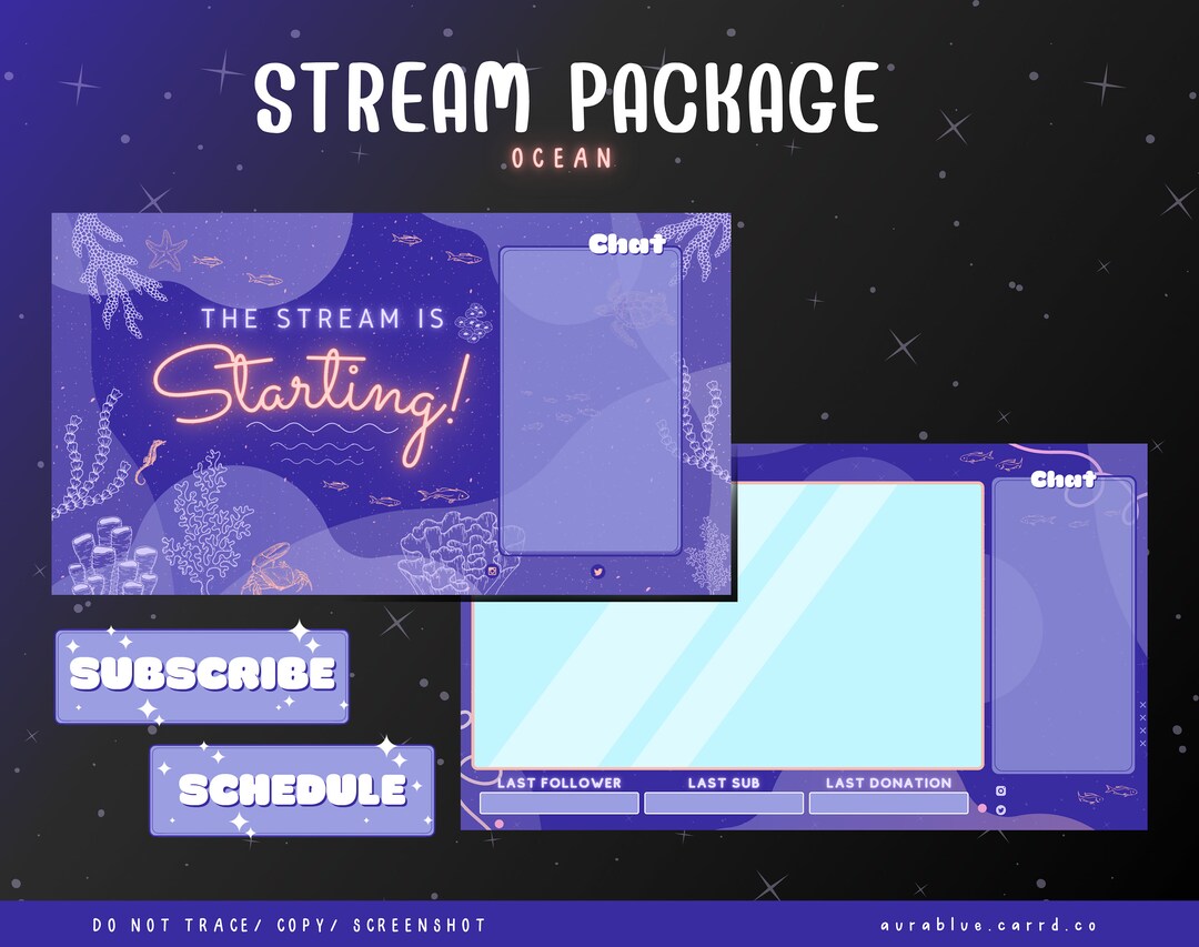 Animated Ocean Streaming Overlay- Stream Bundle - Twitch - Overlay ...