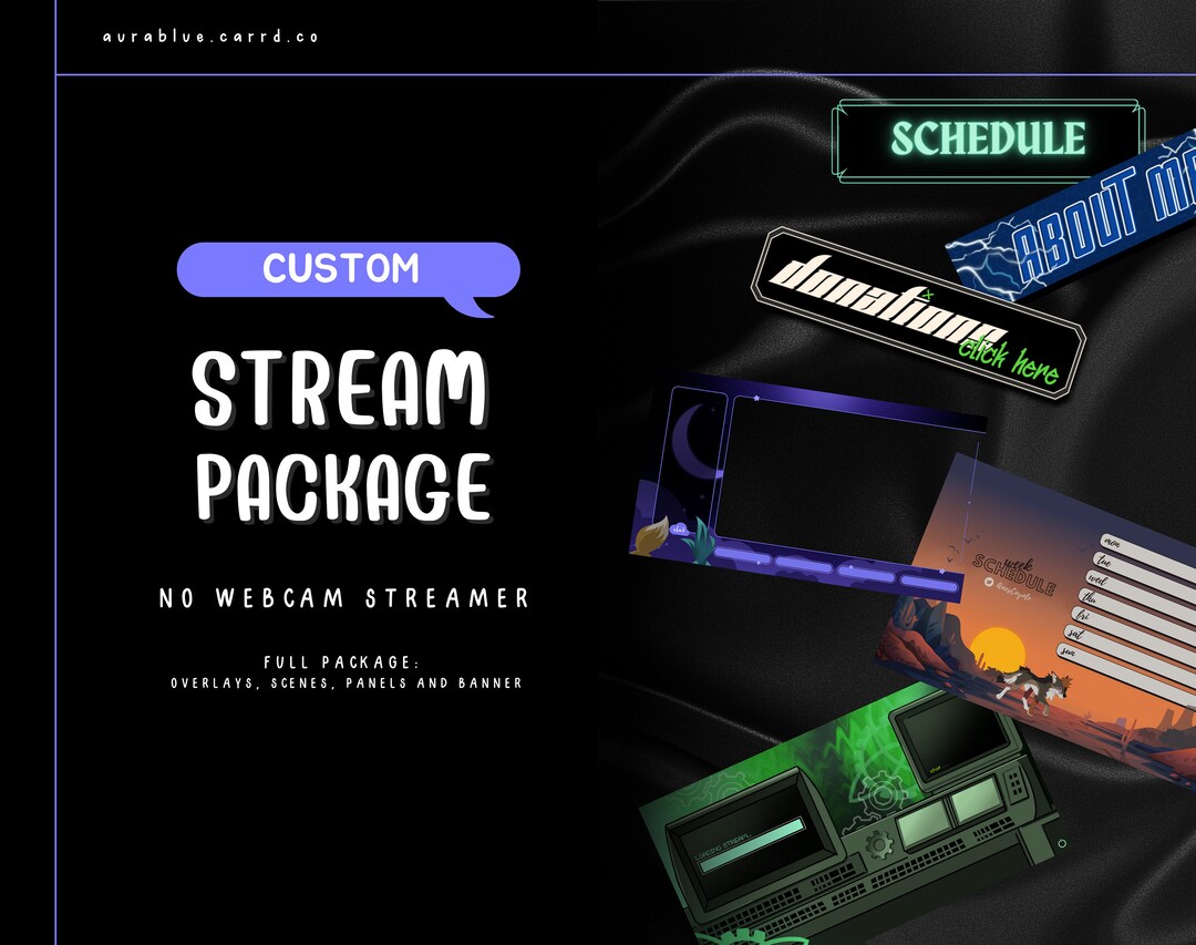 Custom Twitch Bundle/ No-webcam- Overlay Commissions/ READ DESCRIPTION ...