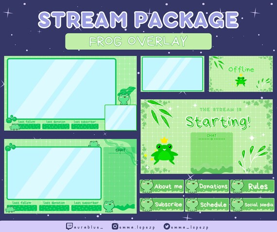 Frog Streaming Overlay Stream Bundle Twitch Overlay - Etsy