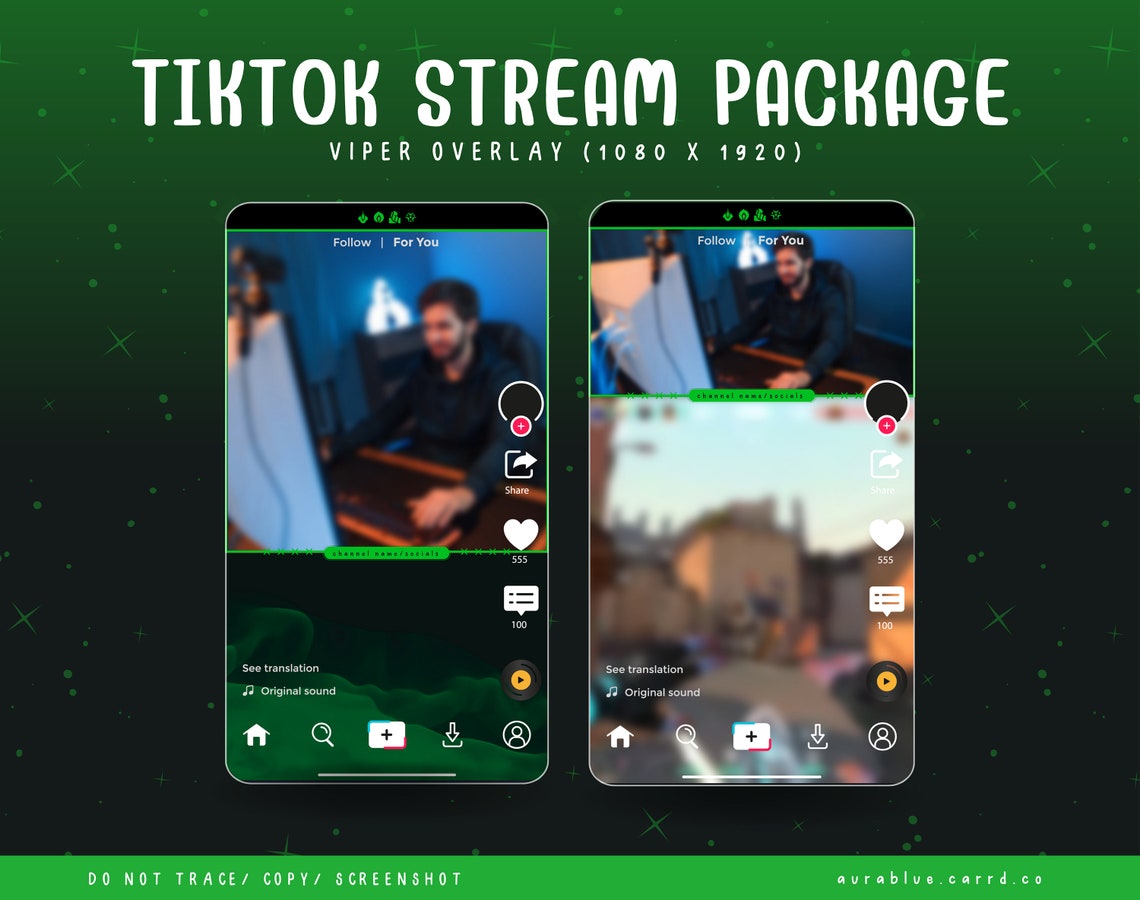 Viper Tiktok Streaming Overlays- Stream Bundle - Tiktoklive- Overlay - Cute- Valorant- Green ...