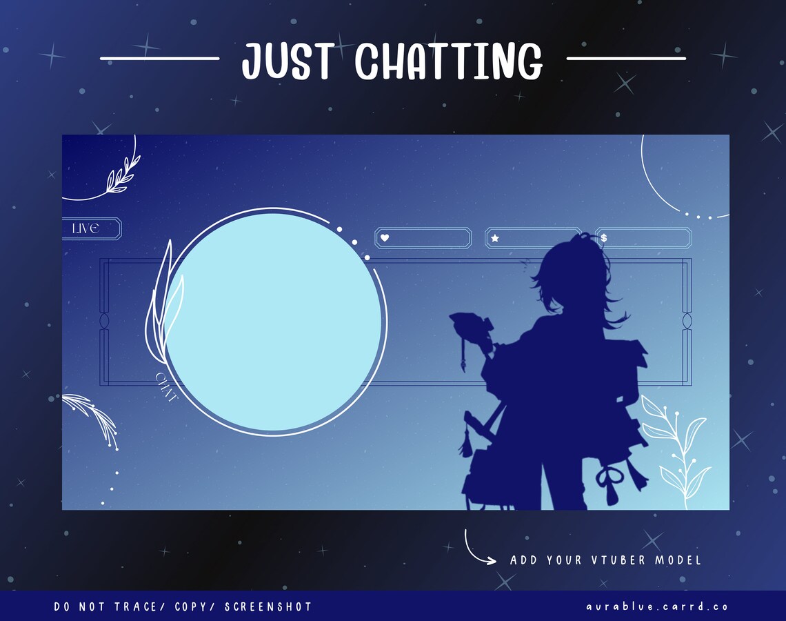 V-tuber Simple Streaming Overlay Stream Bundle Twitch Overlay Cute ...