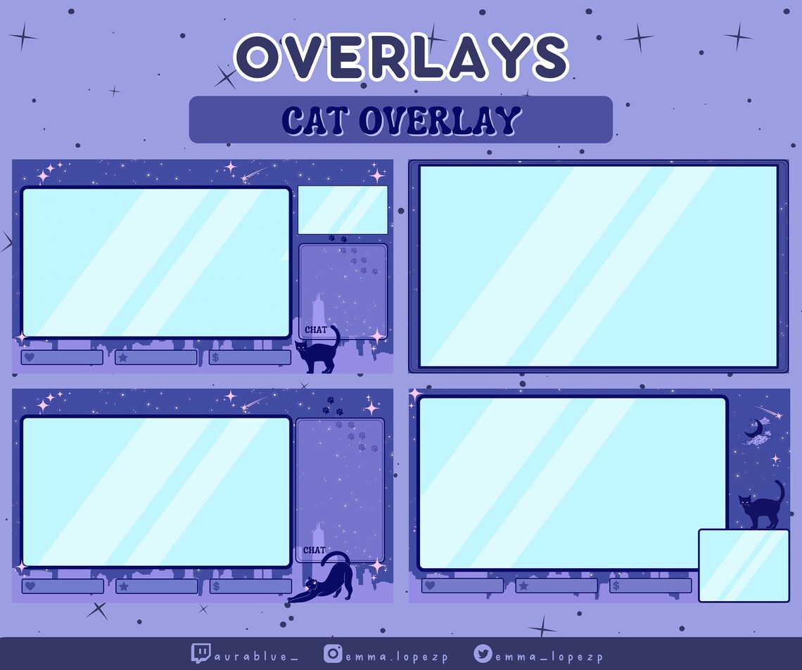 Cat Streaming Overlay Stream Bundle Twitch Overlay - Etsy