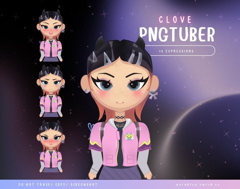 Clove Pngtuber Model / Valorant Chibi Agent 16 Expressions - 4 Emotions ...