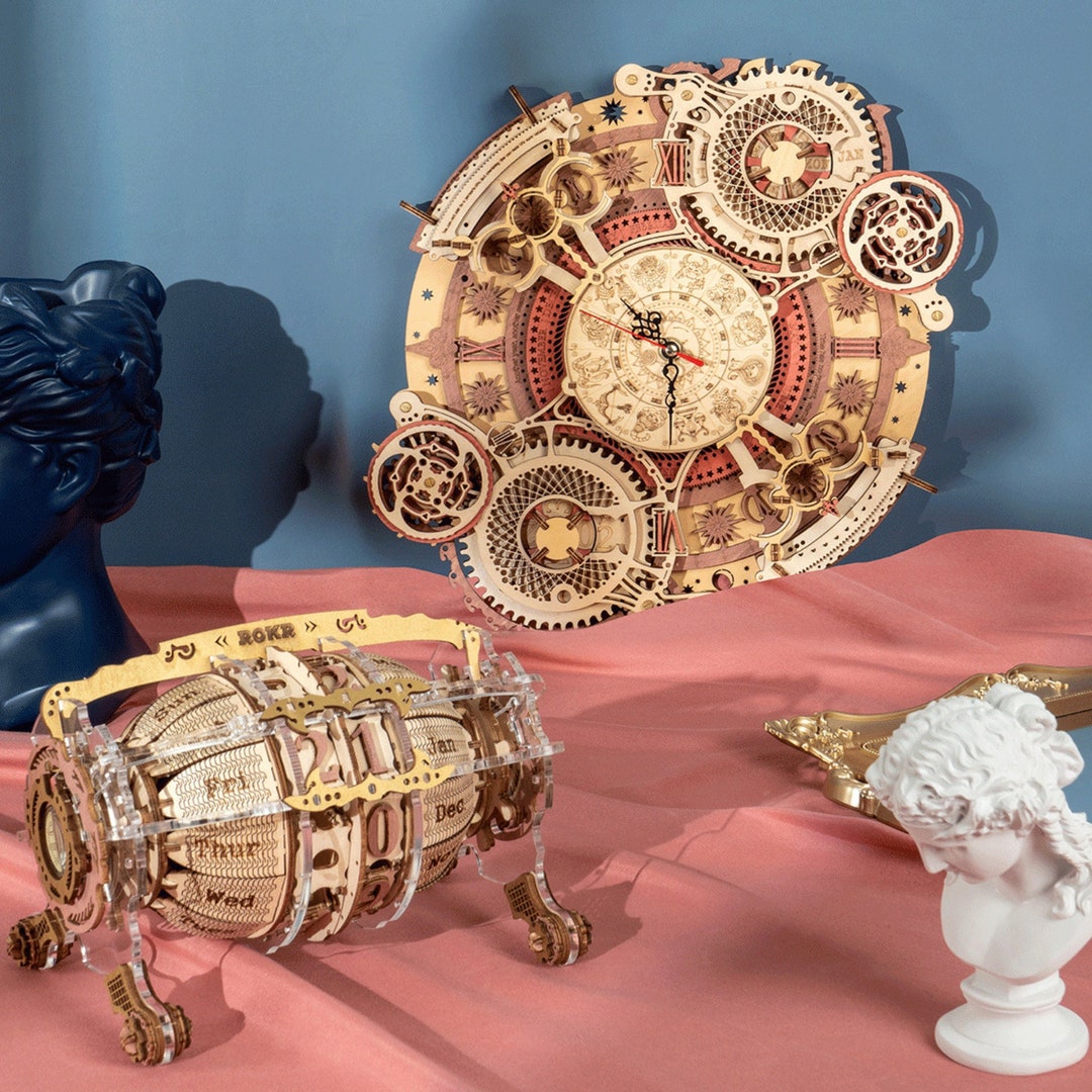 Zodiac Wall Clock Time Engine Calendar 3D Puzzle Wooden Toy - Etsy