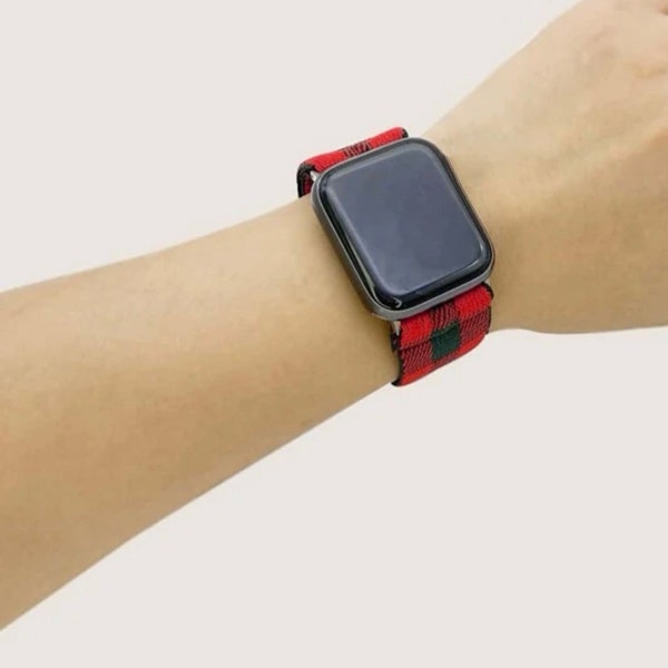 Red and Black Apple Watch Band - Etsy