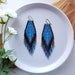 Royal Blue Fringe Beaded Earrings, Brick Stitch Seed Bead Long Fringe ...