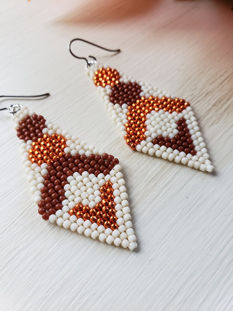 Handwoven Bead Earrings, Seed Bead Earrings, Mismatched Modern ...