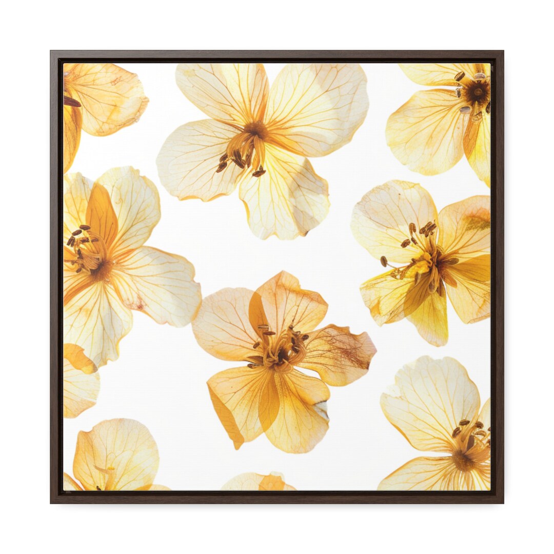 Yellow Floral Pressed Flower Art Print - Digital Download - Etsy