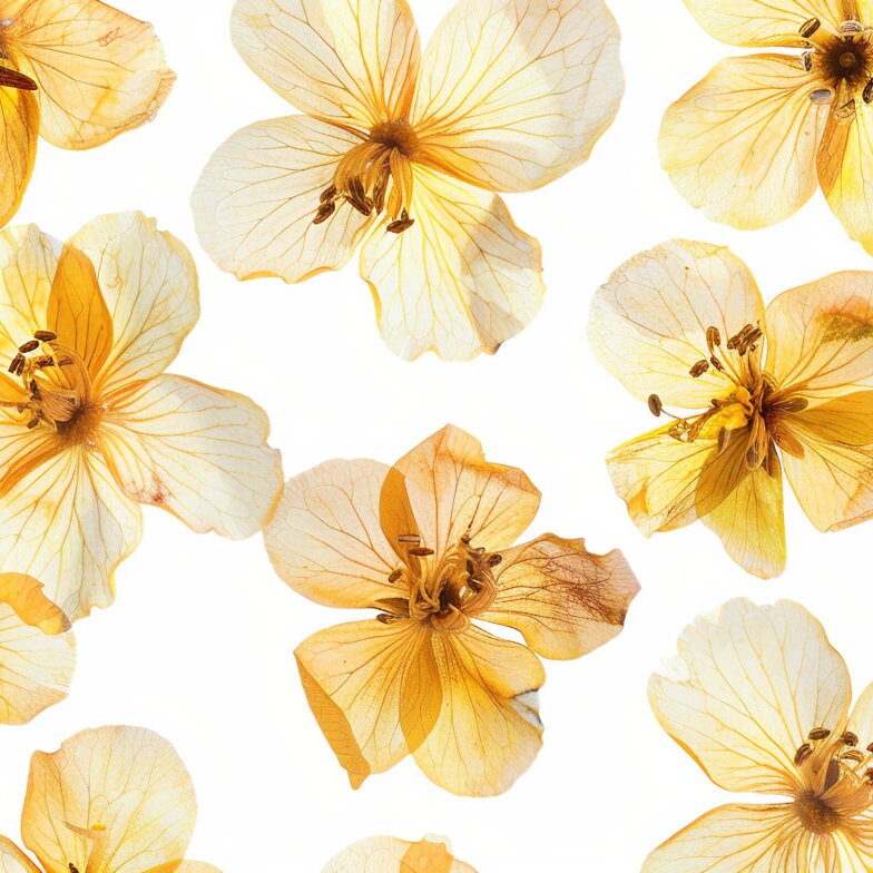 Yellow Floral Pressed Flower Art Print - Digital Download - Etsy