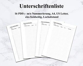 Pdf Signature List - Etsy