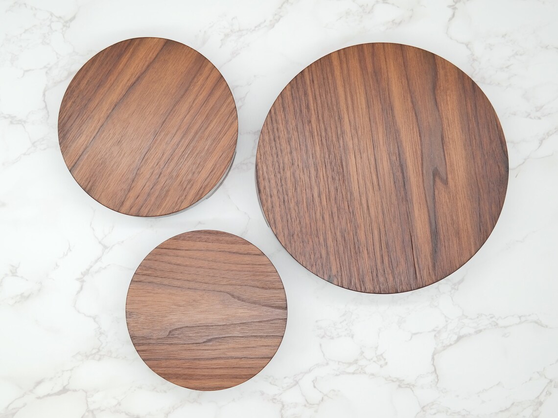 Round Walnut Riser Round Riser Wood Plant Riser Round Wood - Etsy