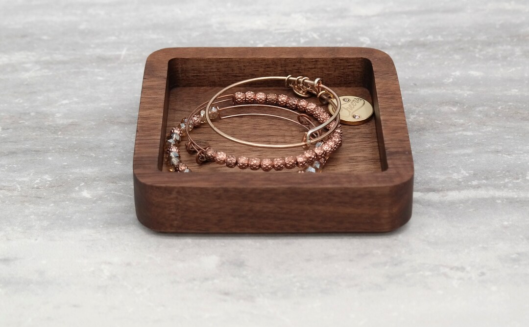 Square Tray, Walnut Catch All Tray, Wooden Valet Tray, Nightstand Tray ...