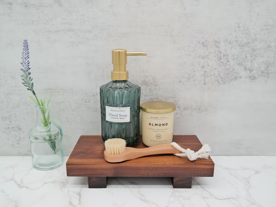 Walnut Riser Decorative Trays Riser Display Wood Pedestal - Etsy