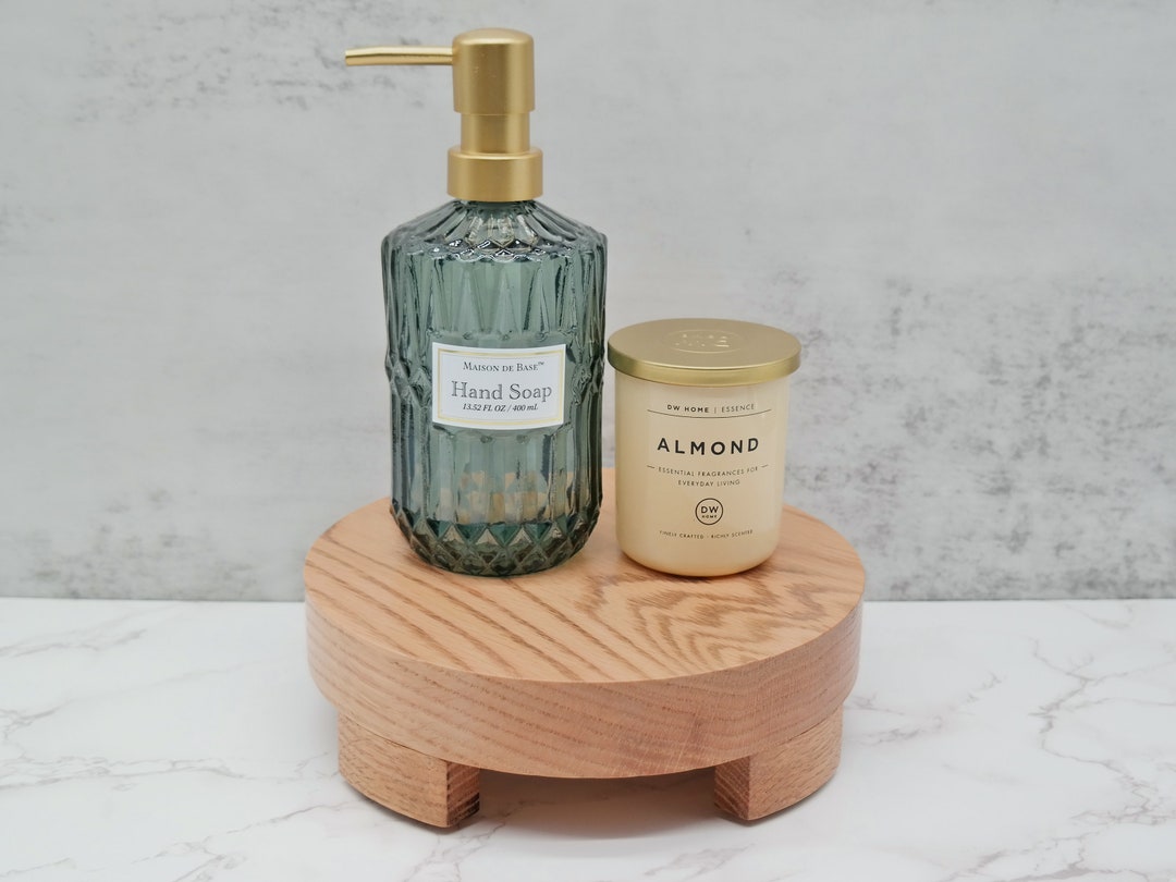 Round Wood Riser for Display, Wooden Round Pedestal for Plants ...