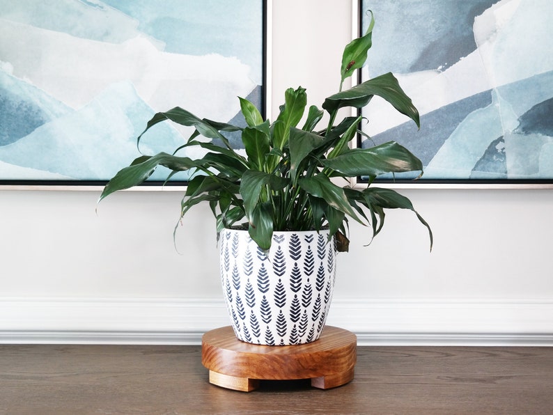 Large 9 In Plant Riser Stand Wooden Round Riser Wooden | Etsy