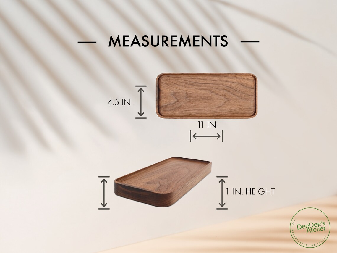 Walnut Tray Coffee Serving Tray Rectangle Serving Tray | Etsy