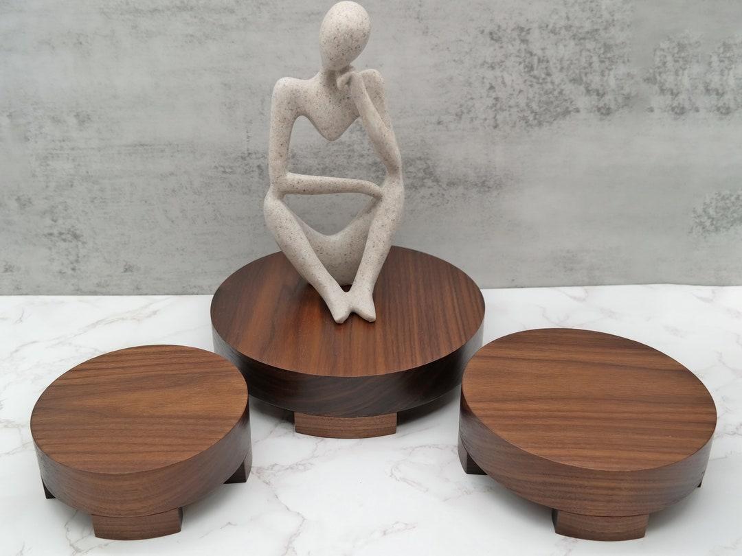 Round Walnut Riser, Round Riser, Wood Plant Riser, Round Wood Riser ...