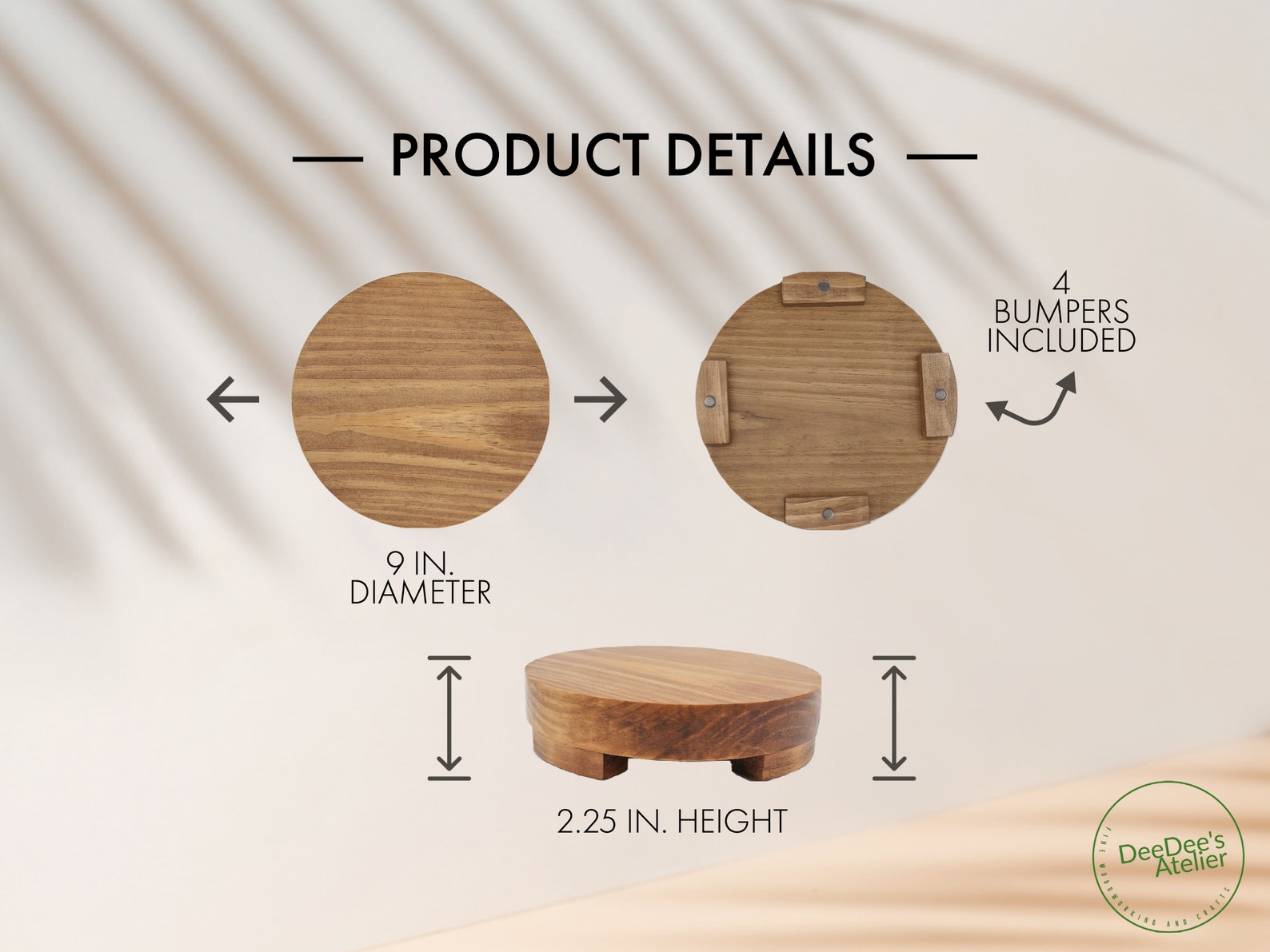 Large 9 In Plant Riser Stand Wooden Round Riser Wooden - Etsy