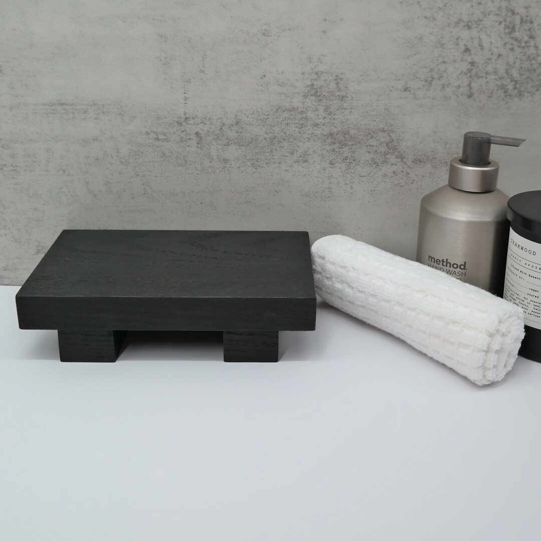 Black Wood Riser for Bathroom and Kitchen, Black Wooden Riser Stand ...